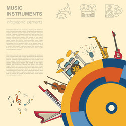 Musical instruments graphic template all types Vector Image
