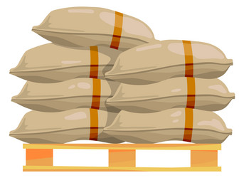 Flour sack pallet icon outline style Royalty Free Vector