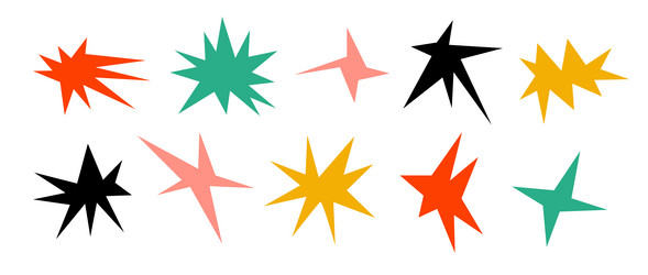 Sharp shapes collection bright irregular sparks Vector Image