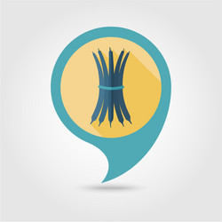 Green bean flat pin map icon vegetable Royalty Free Vector