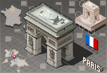 Paris arc de triomphe Royalty Free Vector Image