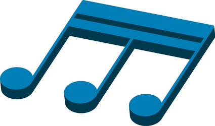 Isometric sixteenth musical note beamed Royalty Free Vector