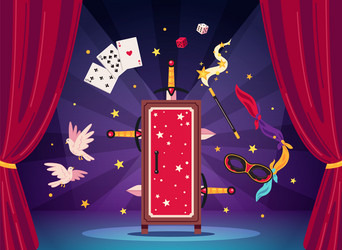 Magician cartoon composition Royalty Free Vector Image