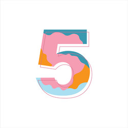 Cartoon carrot number six font kids number figure Vector Image