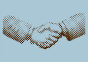 Sketch of shaking hands Royalty Free Vector Image