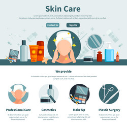Skincare flat infographics Royalty Free Vector Image