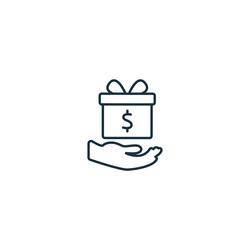 Donation box icon monochrome simple sign from Vector Image