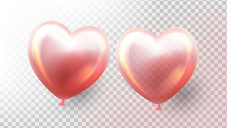 Heart balloon transparent 3d realistic Royalty Free Vector