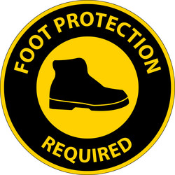 Notice foot protection required wall sign Vector Image