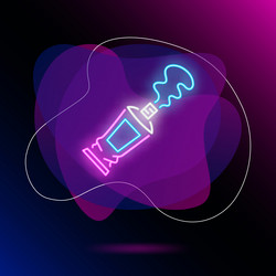 Open paint tube neon sign Royalty Free Vector Image