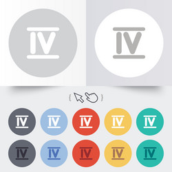 Roman numeral four icon number sign Royalty Free Vector