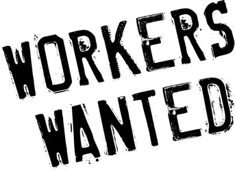 Workers wanted rubber stamp Royalty Free Vector Image