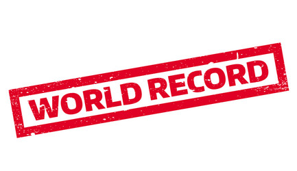 World record rubber stamp Royalty Free Vector Image