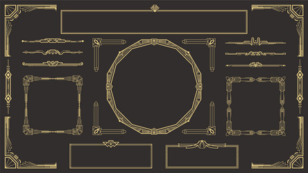 Art deco border 10 object 01 Royalty Free Vector Image