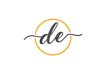 D e letter sign symbol initial letter e logo Vector Image