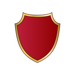 Gold and red shield shape icon logo emblem Vector Image