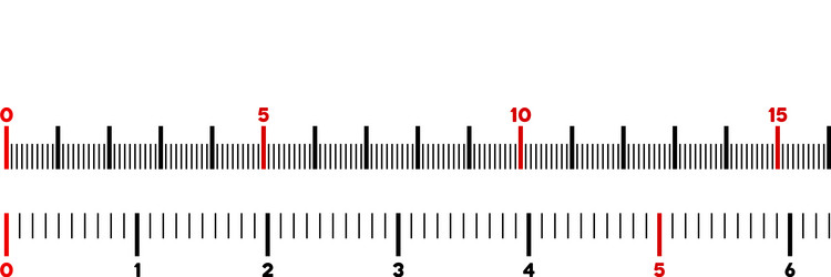 Parts of ruler scale inch divided into fractions Vector Image