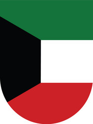Kuwait flag national shield Royalty Free Vector Image