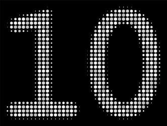 Ten digits text shape halftone array Royalty Free Vector