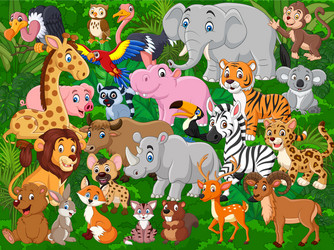Big animals collection set Royalty Free Vector Image