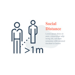 Social distance line icon outline Royalty Free Vector Image