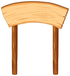 Isolated wooden signboard frame template Vector Image