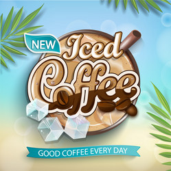 Symbol of iced coffee with iced cubes Royalty Free Vector