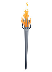 Medieval torch with burning fire ancient Vector Image