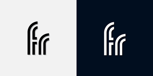 Initial letters fr monogram logo design bundle Vector Image