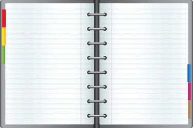 Opened notebook Royalty Free Vector Image - VectorStock