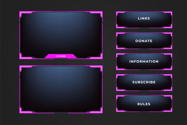Simple gaming screen interface and streaming Vector Image