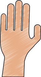 Color image cartoon realistic hand human palm Vector Image