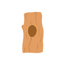 Hollow and hole in tree cartoon flat Royalty Free Vector