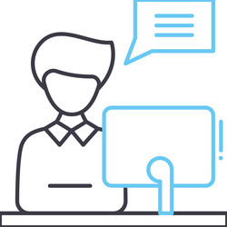 Secretary line icon outline symbol Royalty Free Vector Image