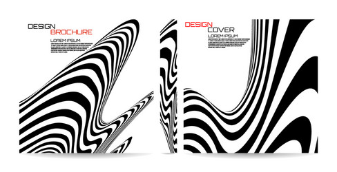 Brochure template wave with black and white Vector Image