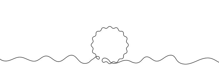Round frame in continuous line drawing style line Vector Image