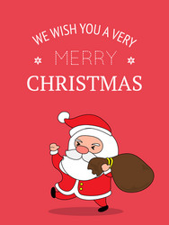 Cute santa claus christmas greeting card Vector Image