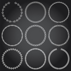 Decorative frames and borders round set 2 Vector Image