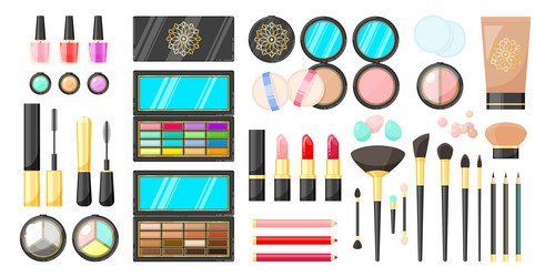 Cartoon makeup artist filming beauty tutorial Vector Image
