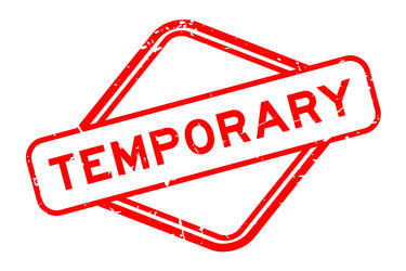 Grunge black temporary word rubber seal stamp Vector Image