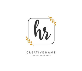 Hr initial letter handwriting and signature logo Vector Image