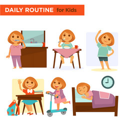 Kids daily routine activities Royalty Free Vector Image