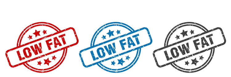 Square grunge black low fat stamp Royalty Free Vector Image