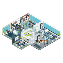 Isometric interior office workplace composition Vector Image