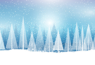 Snowy winter landscape background design Vector Image