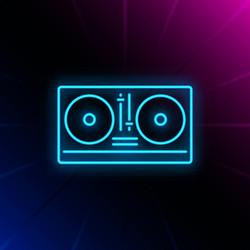 Dj mixer neon sign Royalty Free Vector Image - VectorStock