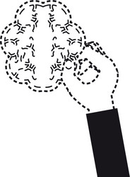 Hand with brain icon Royalty Free Vector Image