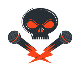 Hard rock and heavy metal emblem or logo flat Vector Image