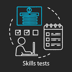Skills tests concept icon Royalty Free Vector Image