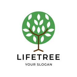 Tree logo design with business card and t shirt Vector Image